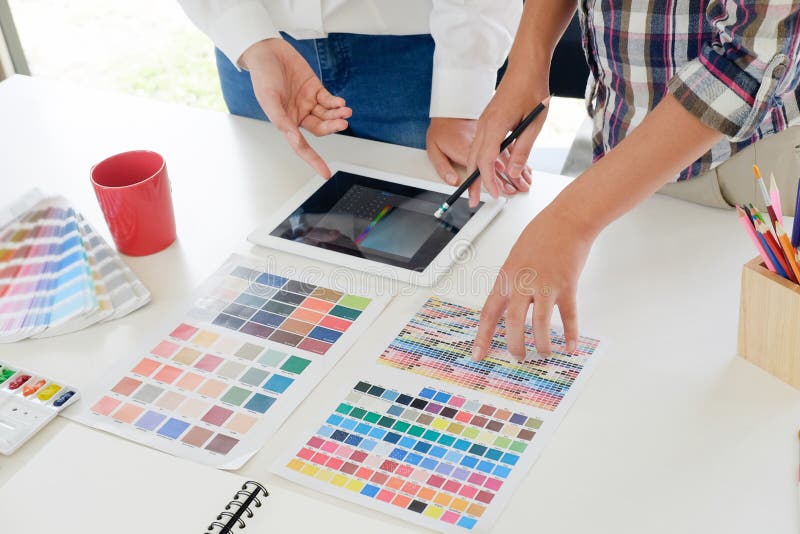 Graphic Design Working with Computer Creative,designer Job Work. Stock ...