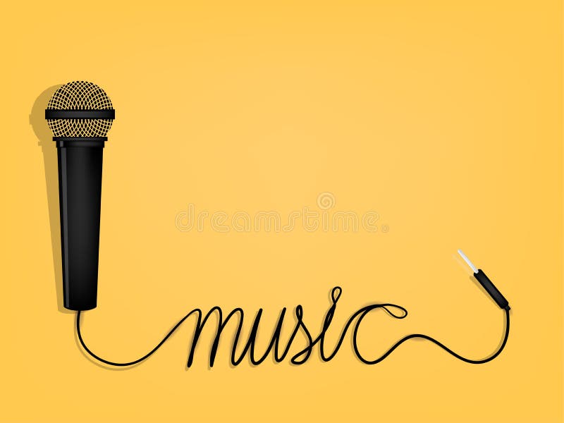 Graphic Design of Music,microphone`s Wire As Music Alphabet Form Stock ...