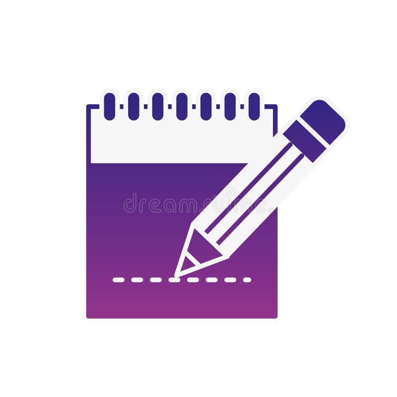 Graphic Design Notepad Pencil Writing Stock Vector - Illustration of ...