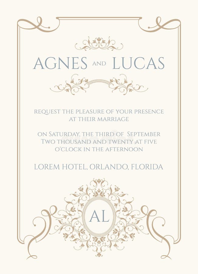 Graphic Design Page. Wedding Invitation Stock Vector - Illustration of ...