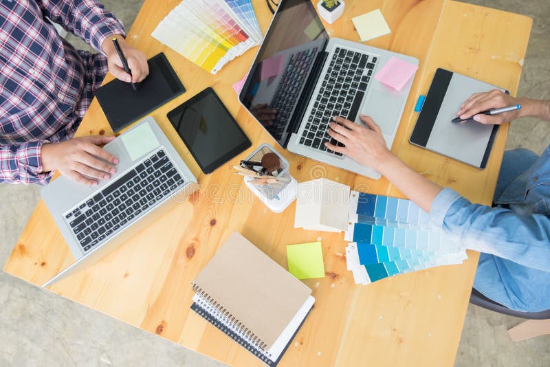 Young Creative Graphic Designer Working on Project Architectural ...