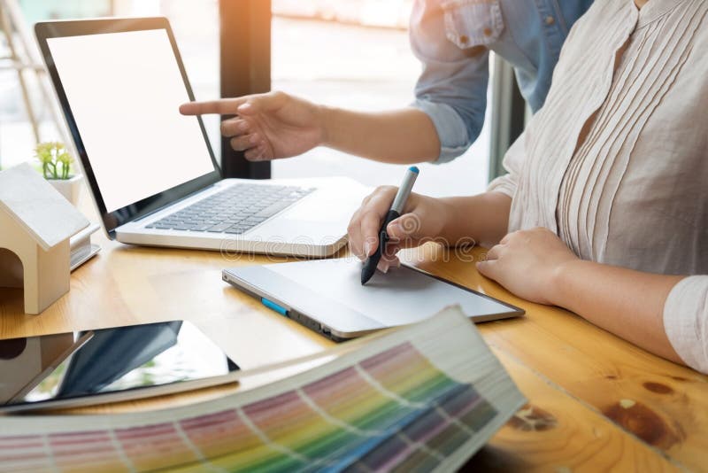 Graphic Design Partners Working Together Renovation and Technology ...