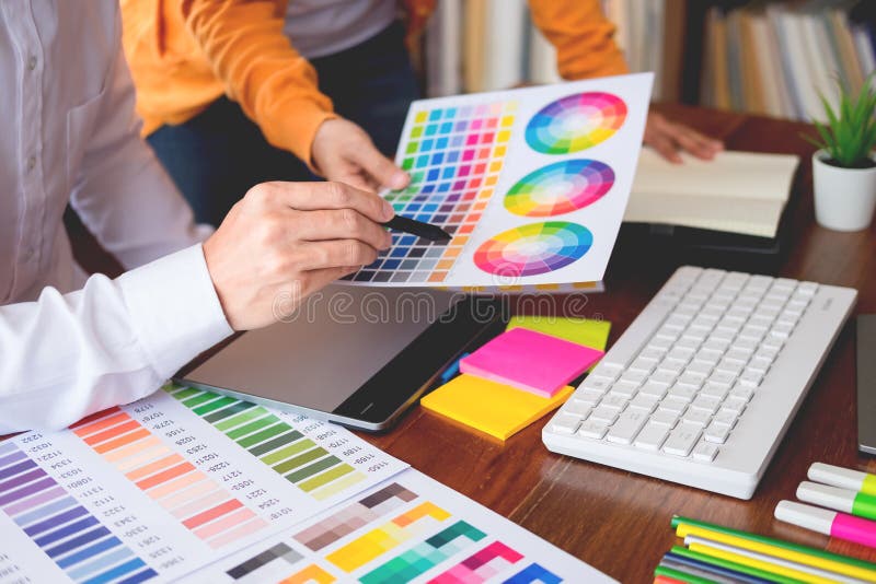 Graphic Design Partners Working Together Renovation and Technology ...