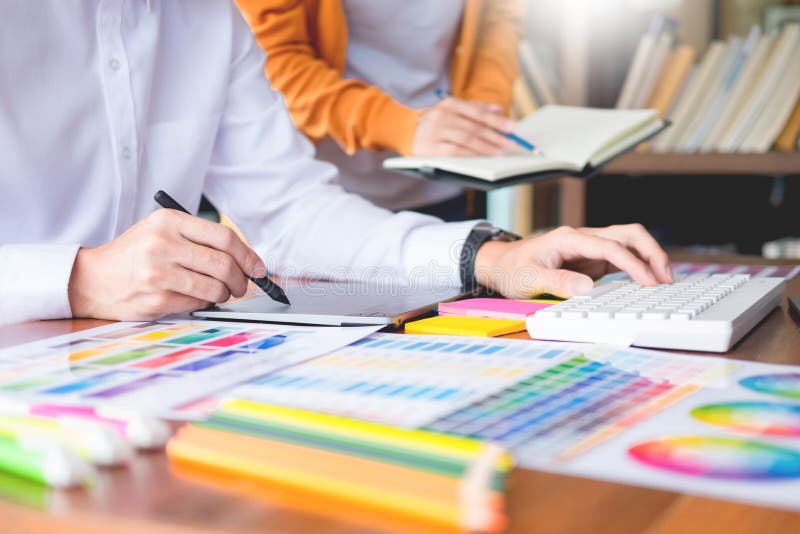 Graphic Design Partners Working Together Renovation and Technology ...