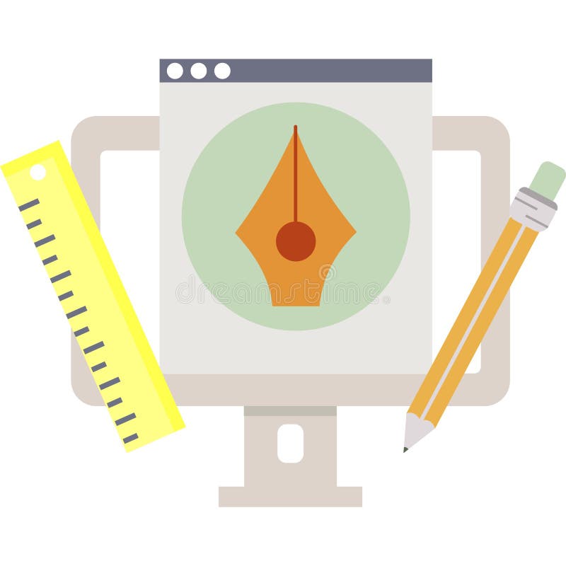 Graphic Design Pc Platform Vector Flat Icon Stock Vector - Illustration ...