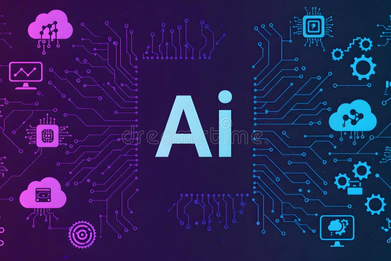 Artificial Intelligence the Connected Future Stock Illustration ...