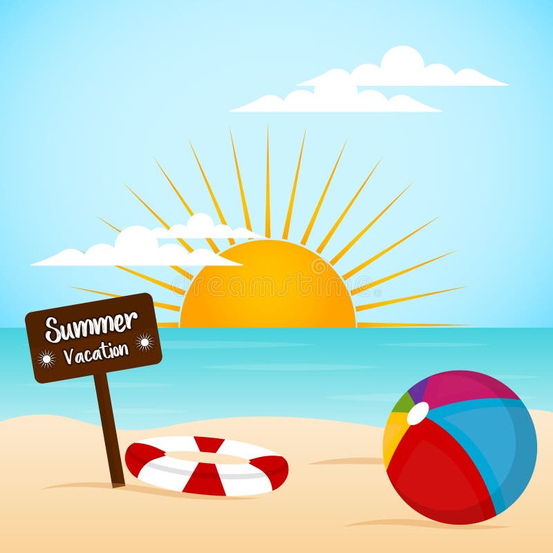 Graphic Design of a Summer Vacation Stock Vector - Illustration of ...