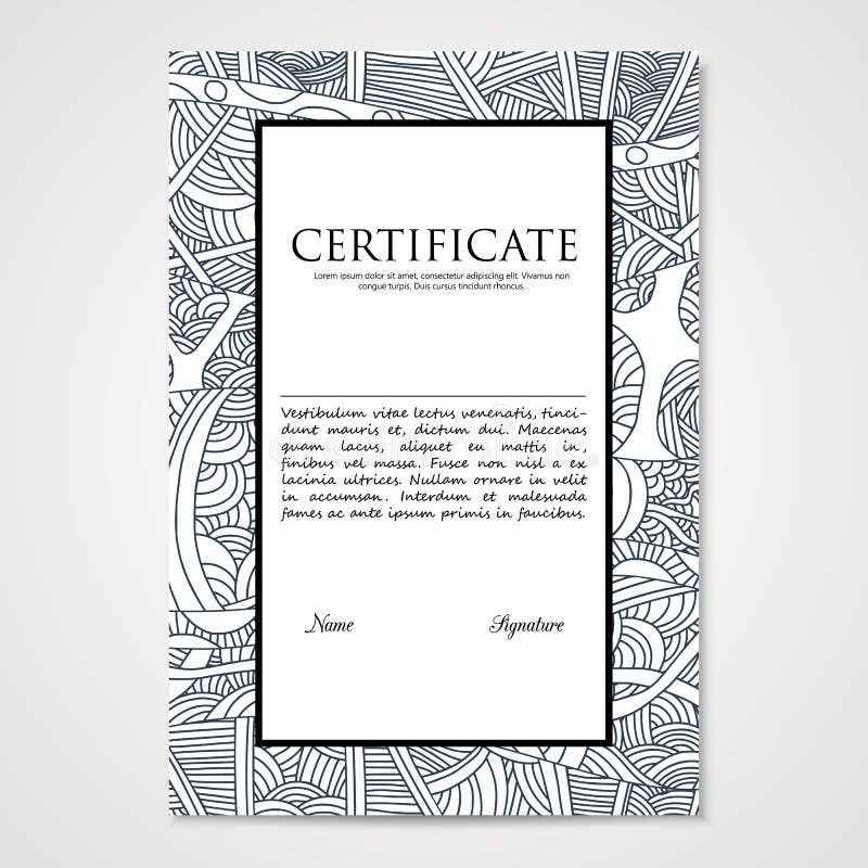 Graphic Design Template Document with Hand Drawn Doodle Pattern. Stock ...
