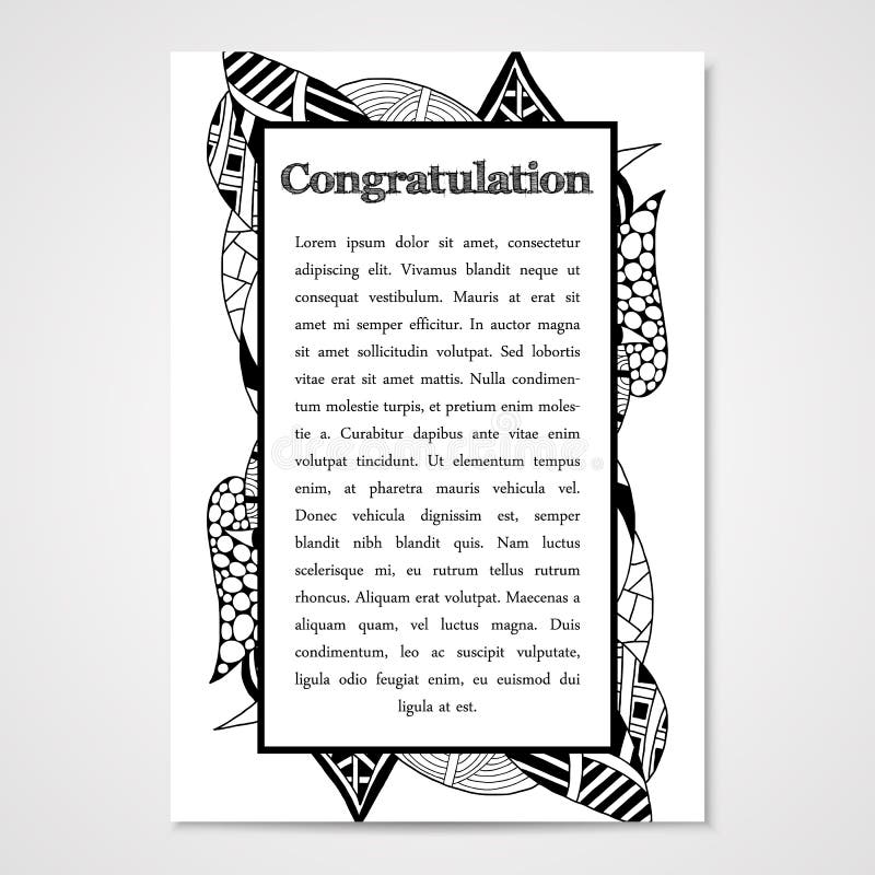 Graphic Design Template Document with Hand Drawn Stock Vector ...