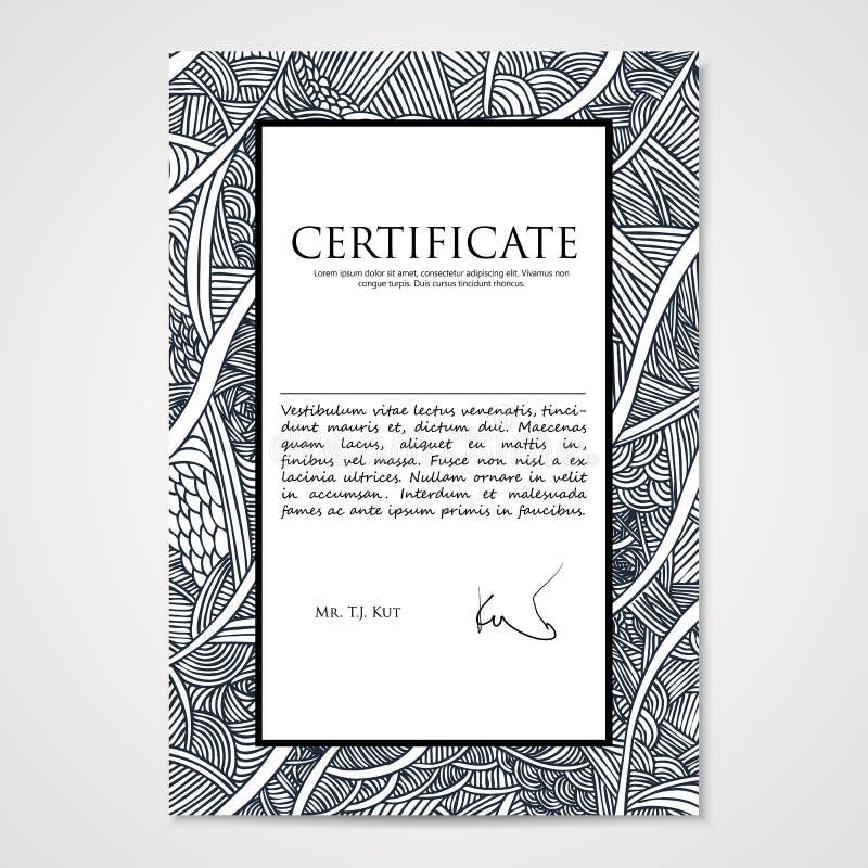 Graphic Design Template Document with Hand-drawn Waves. Stock Vector ...