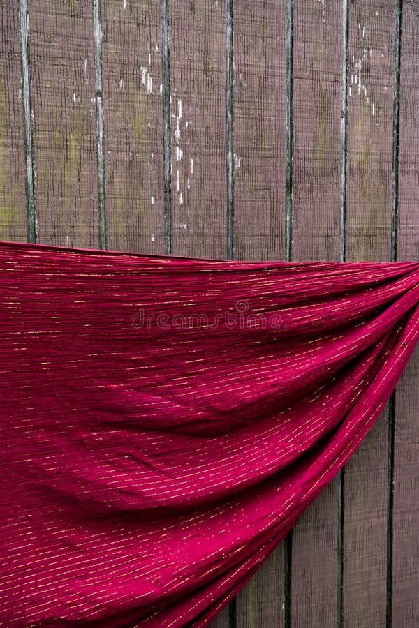 Pink Curtain Texture Drapes on Wooden Wall Background with Framed Art ...