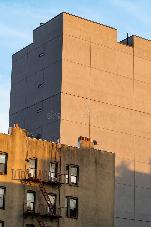 Orange and Blue City Architecture Stock Image - Image of tall, orange ...