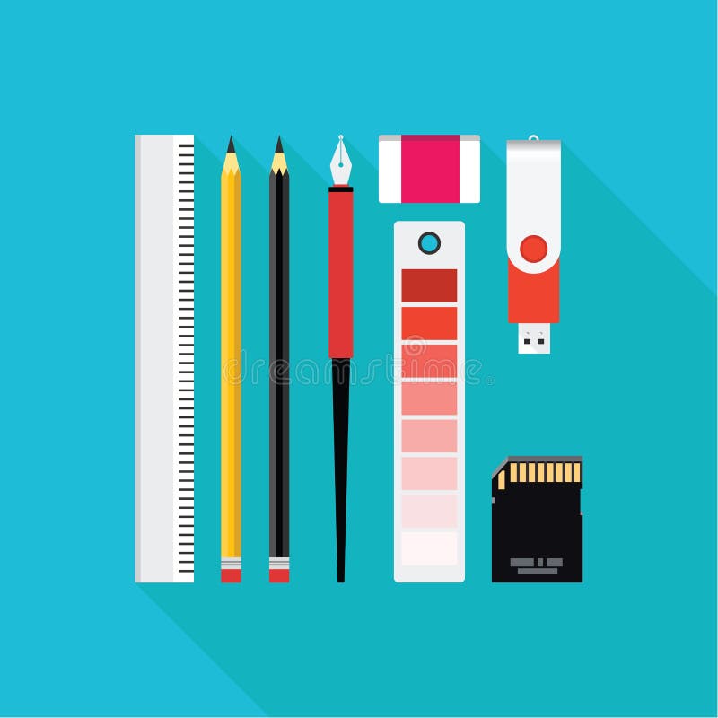 Pen, Pencil, Flash Memory And Calculator Picture. Image: 19728638
