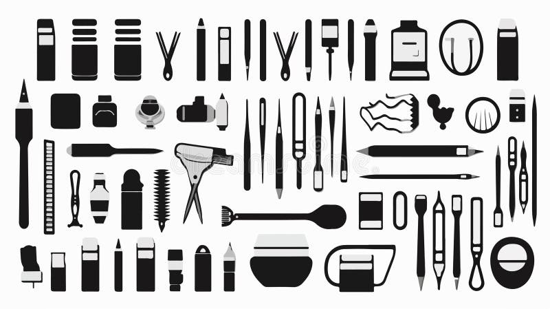 Graphic Design Tools Vector Pictogram Cartoon Stock Vector ...