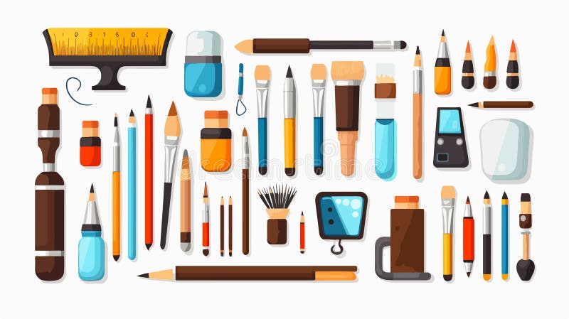 Graphic Design Tools Vector Pictogram Cartoon Stock Vector ...