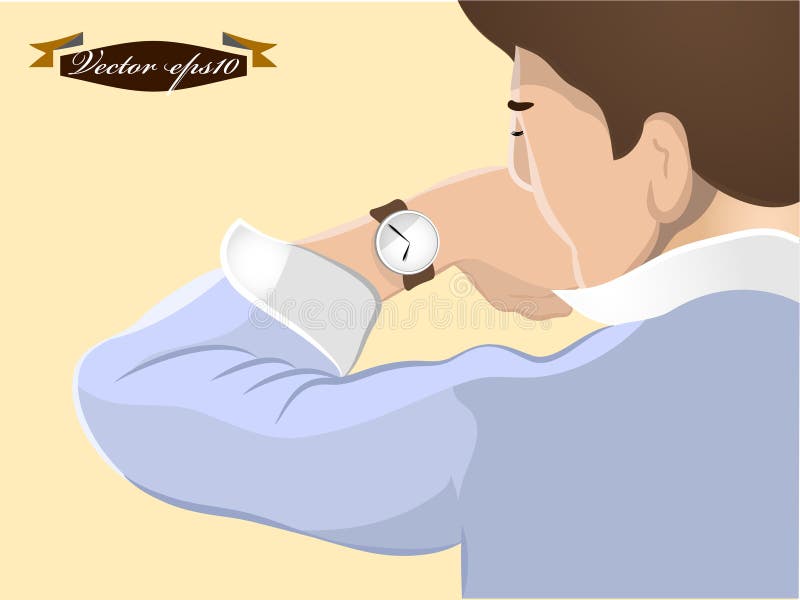 Graphic Design Vector of Business Man Watching Time Watch Stock Vector ...