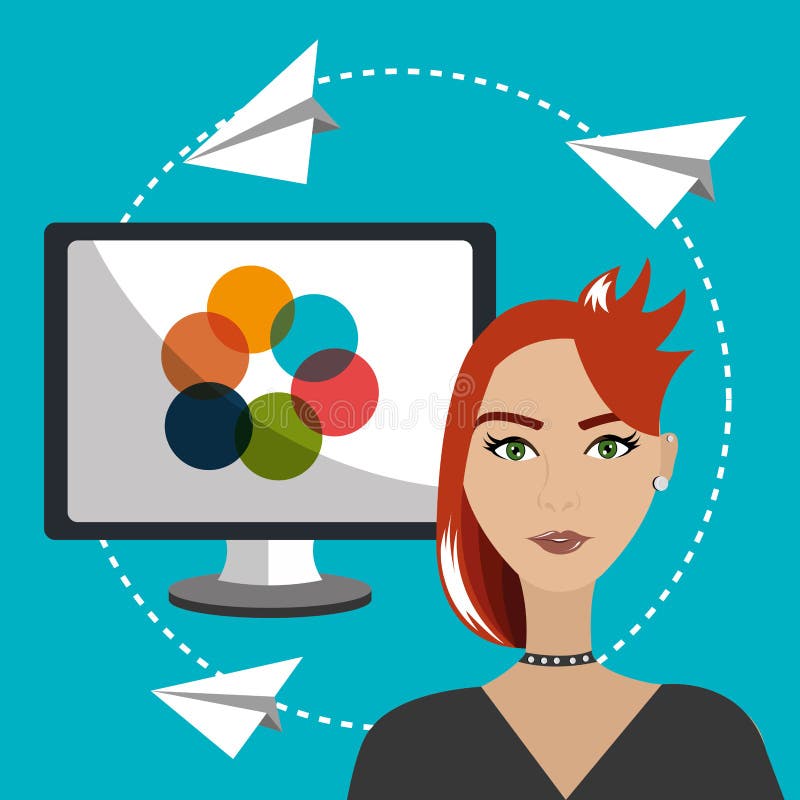 Graphic Design Work Occupation, Stock Illustration - Illustration of ...