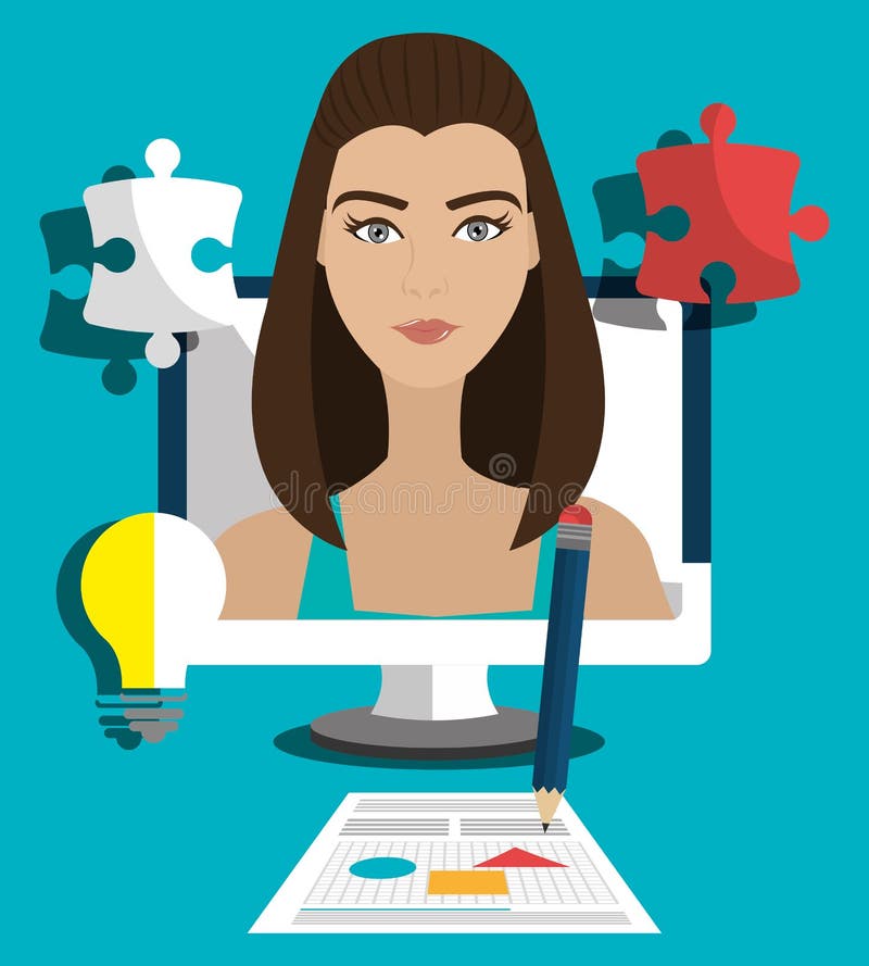 Graphic Design Work Occupation, Stock Illustration - Illustration of ...