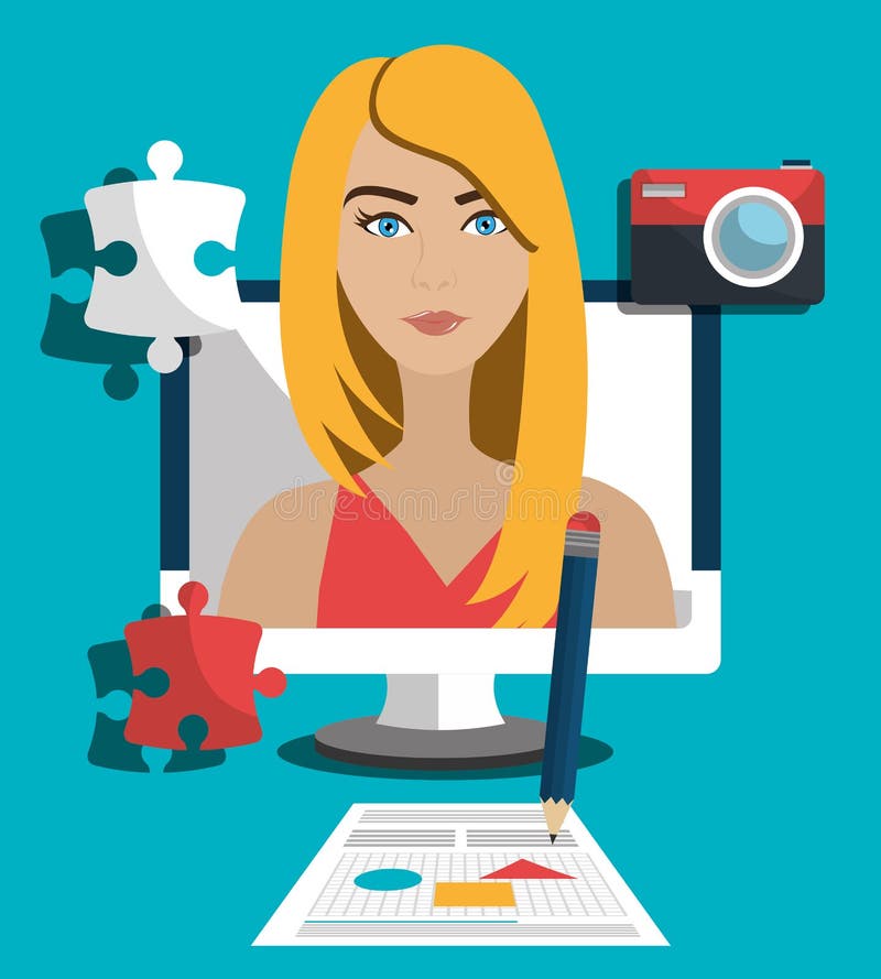 Graphic Design Work Occupation, Stock Illustration - Illustration of ...