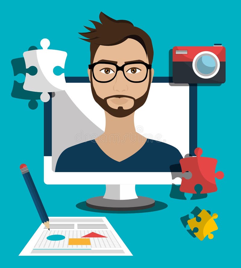 Graphic Design Work Occupation, Stock Illustration - Illustration of ...