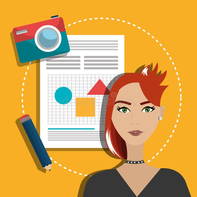 Graphic Design Work Occupation, Stock Illustration - Illustration of ...