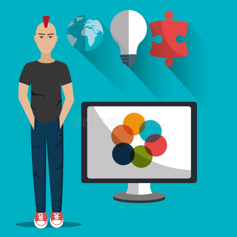 Graphic Design Work Occupation, Stock Illustration - Illustration of ...