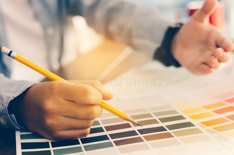Graphic Designer Architects Who Work with Color Comparison Stock Photo ...