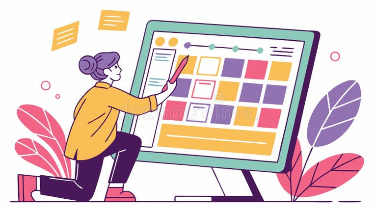 Graphic Designer Arranging Elements, Creative Work, Vector Design ...