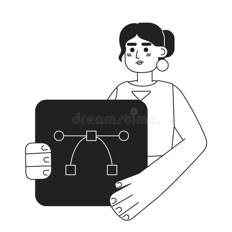 Graphic Designer Artist Black And White Concept Vector Spot