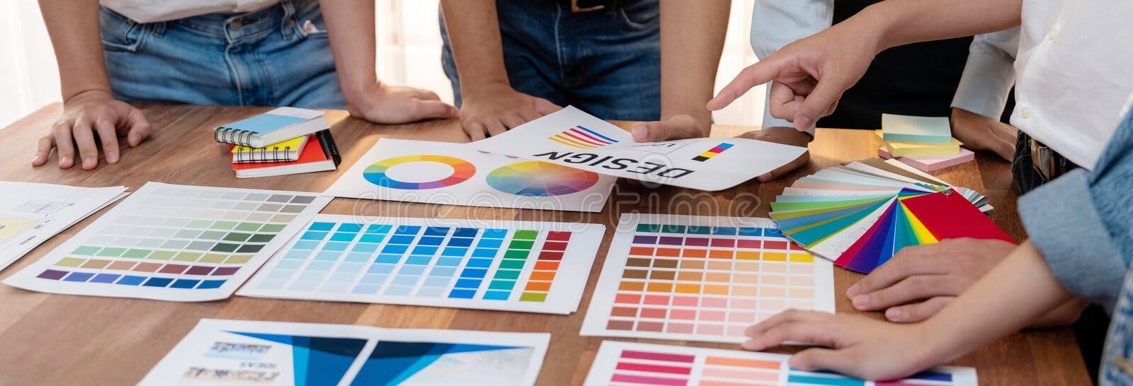 Graphic Designer Brainstorming Logo and Graphic Arts at Workshop ...