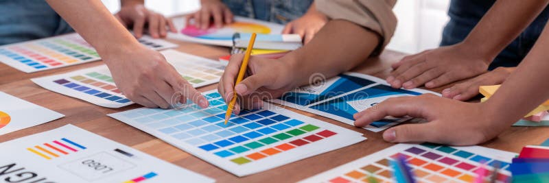 Graphic Designer Brainstorming Logo and Graphic Arts at Workshop ...