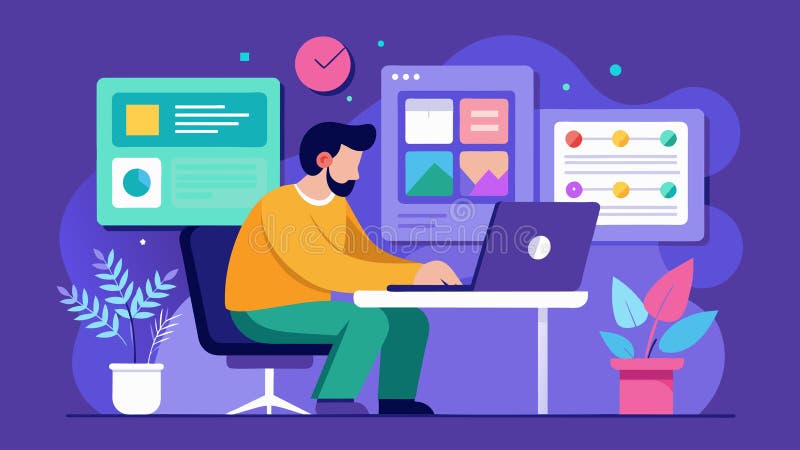 A Graphic Designer Creates Mockups Based on User Experience Data ...