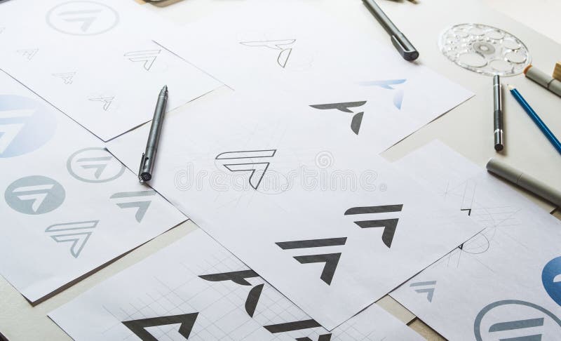 Graphic Designer Development Process Drawing Sketch Design Creative ...