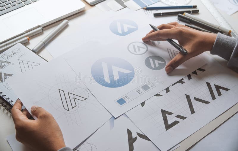 Graphic Designer Development Process Drawing Sketch Design Creative ...