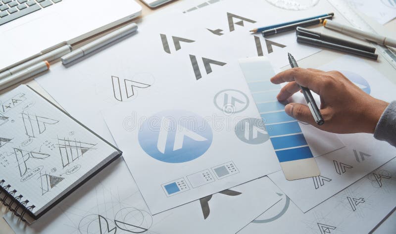 Graphic Designer Development Process Drawing Sketch Design Creative ...
