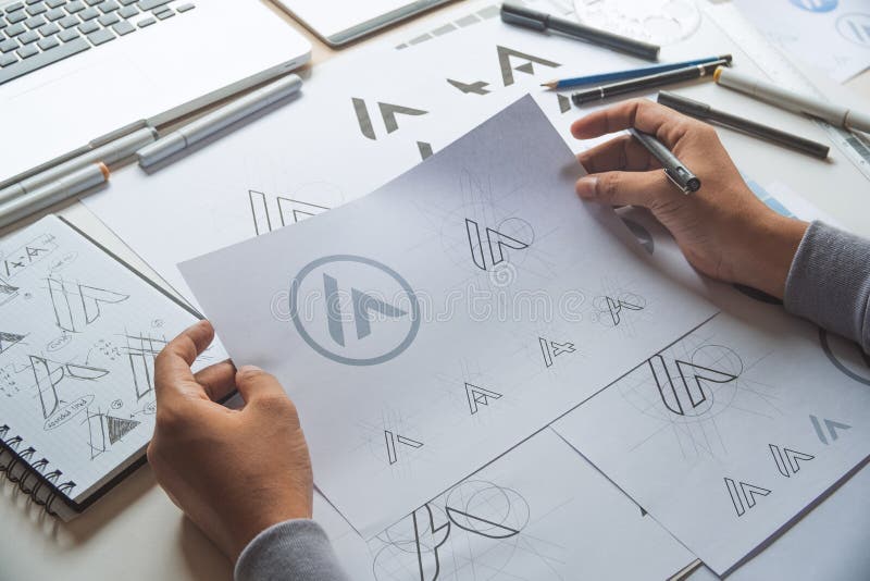 Graphic Designer Development Process Drawing Sketch Design Creative ...