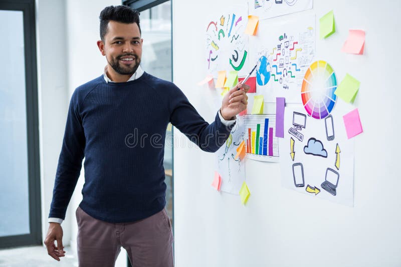Graphic Designer Giving Presentation in Creative Office Stock Image ...