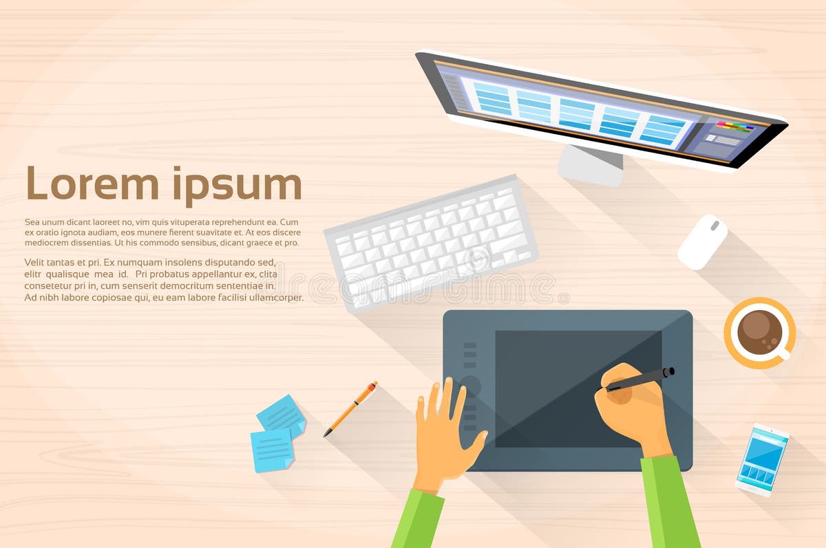 Computer Editor Workspace Stock Illustrations – 869 Computer Editor ...