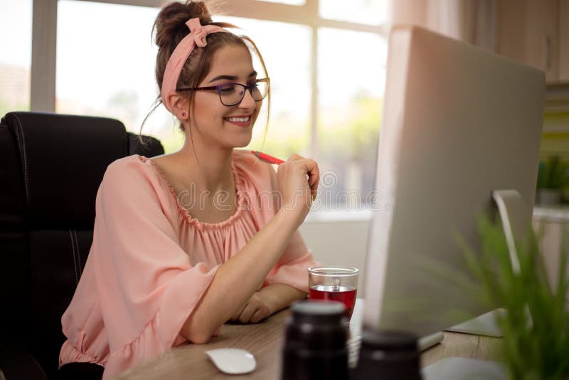 Graphic Designer in His Office Stock Photo - Image of desk, working ...