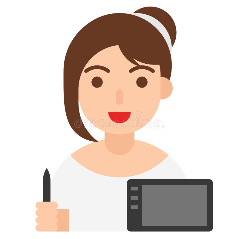 Graphic Designer Icon, Profession and Job Vector Illustration Stock ...