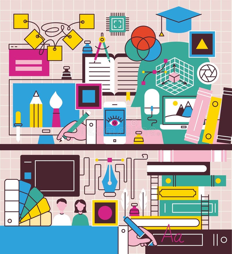 Graphic Designer Illustrator Artist Stock Vector - Illustration of ...