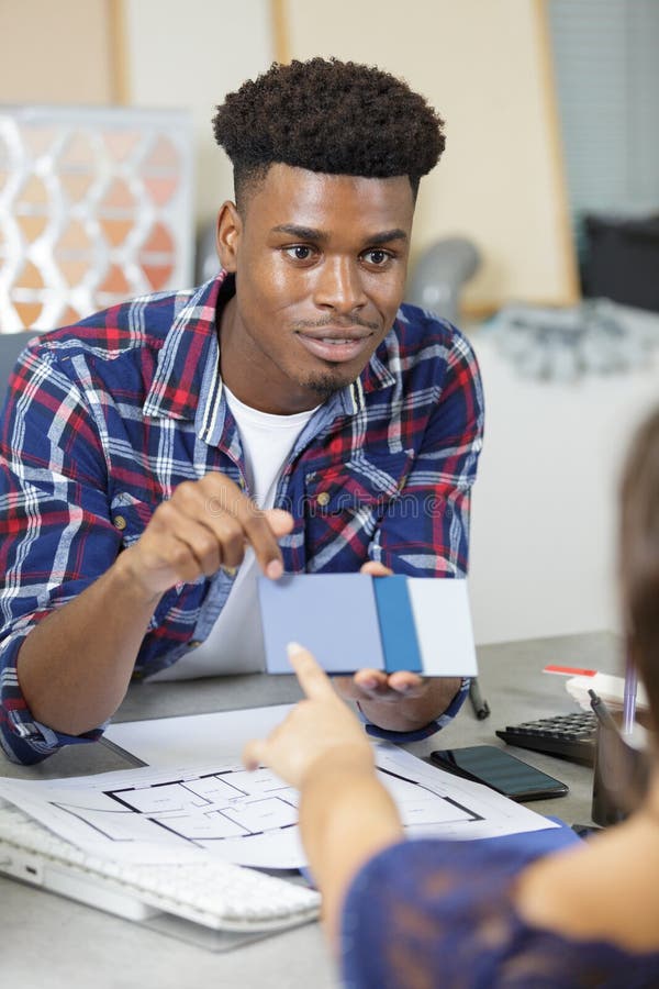 Graphic Designer Man Creative Using Color Swatch Samples Stock Photo ...