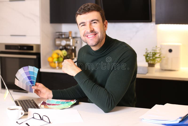 Graphic Designer Picking the Right Color for a Project Stock Image ...
