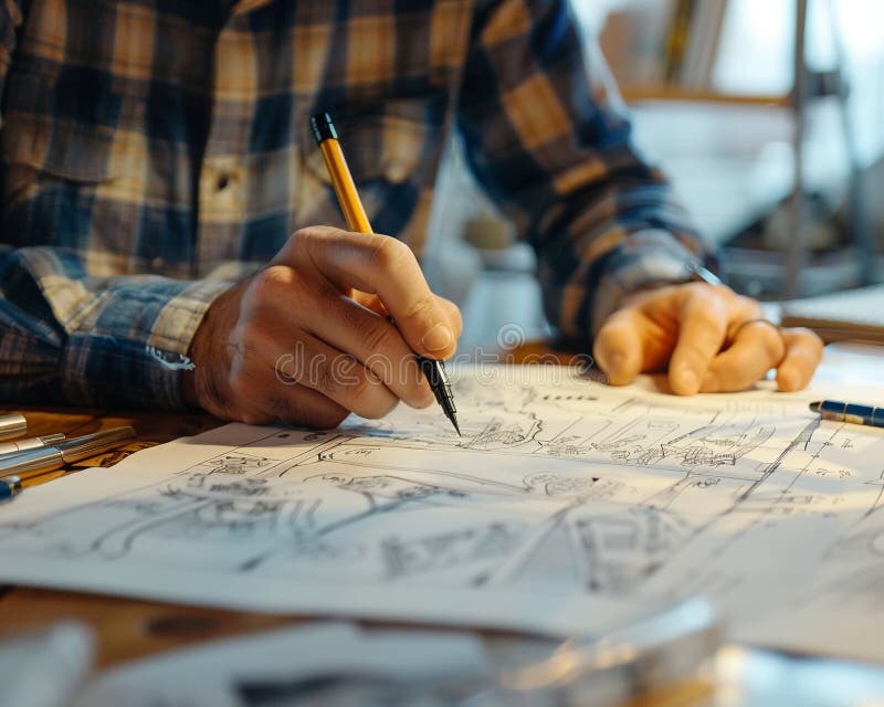 Graphic Designer Sketching Out a Storyboard, Visual Communication ...