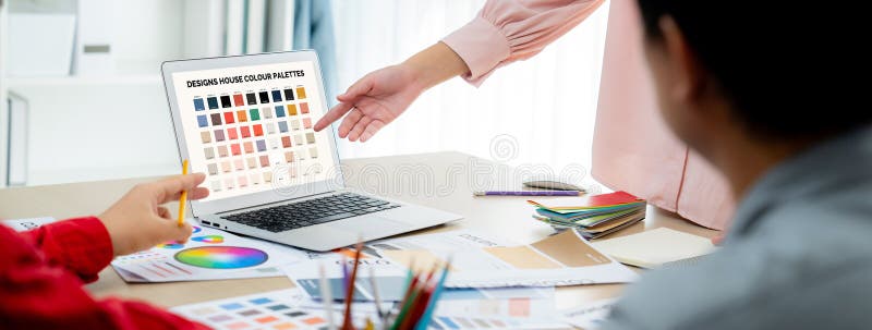 Designer Select Color by Comparing Color Wheel and Color Palettes ...