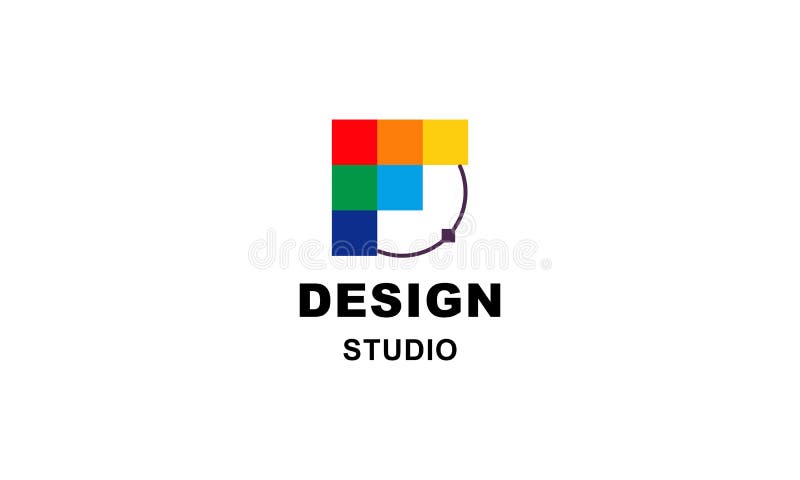 Graphic Designer and Web Design Studio Tool Logo Stock Illustration ...