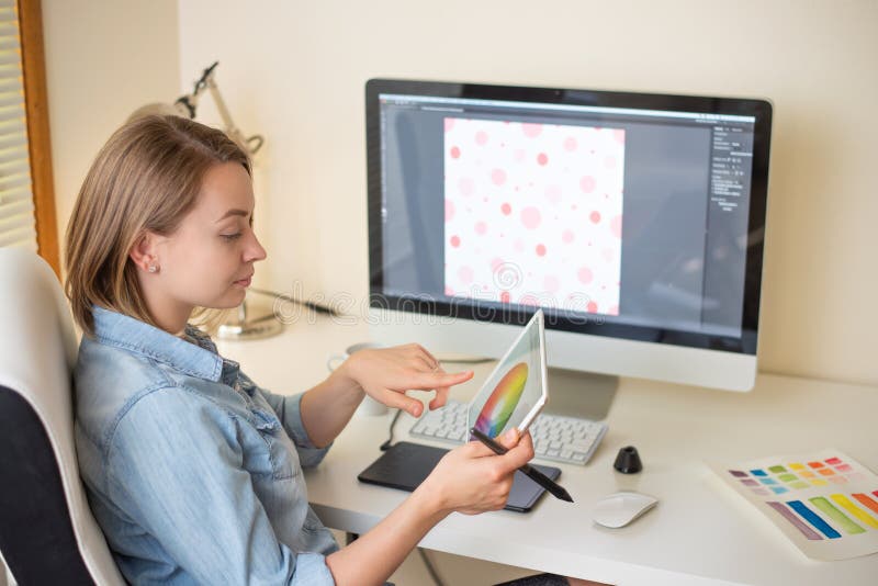 Graphic Designer. Work with Color on the Project. Web Design Concept ...