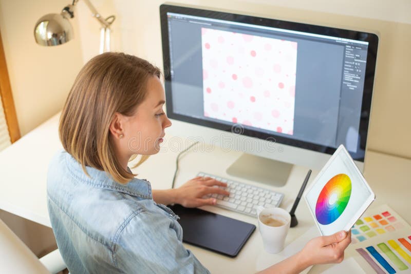 Graphic Designer. Work with Color on the Project. Web Design Concept ...