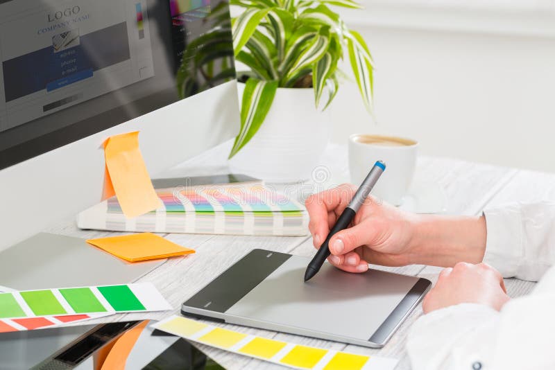 Designer at Work. Color Samples. Stock Photo - Image of graphic ...