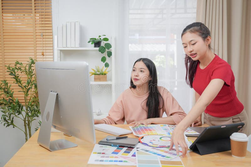 Graphic Designer Work on Computer Laptop and Graphic Drawing Pen while ...